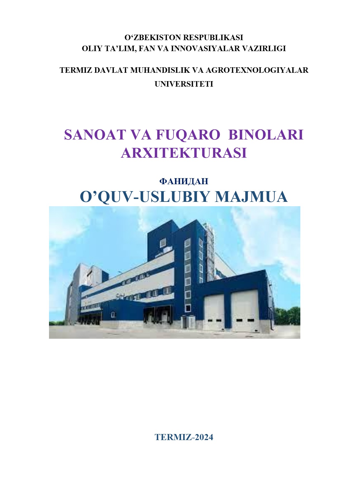 ZiyoNET › Kutubxona › Sanoat va fuqaro binolari arxitekturasi
